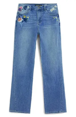 Desigual Embroidered Straight-leg Jeans