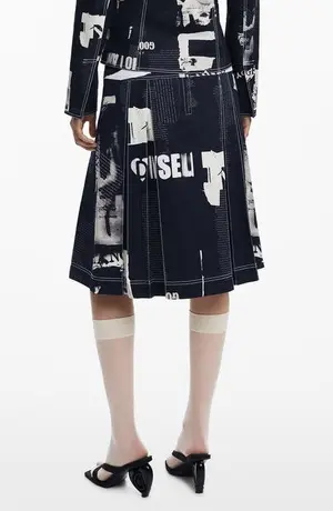 Desigual Box Pleat Patchwork Skirt