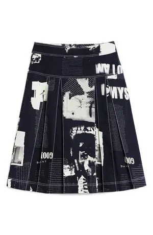Desigual Box Pleat Patchwork Skirt