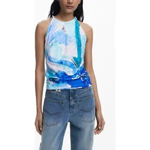Desigual Abstract Print Sleeveless Top