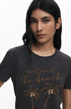 Desigual Embroidered Cotton T-shirt