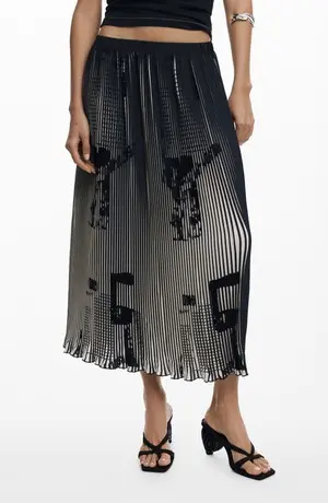 Desigual Evase Micropleat Skirt