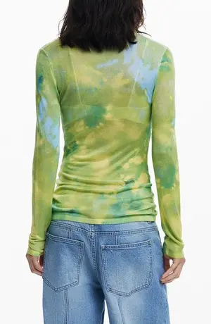 Desigual Watercolor Mock Neck Sweater
