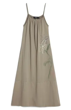 Desigual Floral Embroidered Cotton Midi Dress