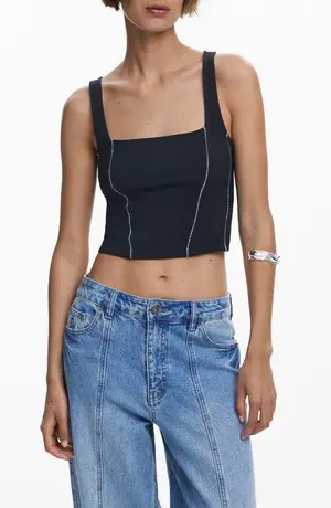 Desigual Exposed Seam Crop Tank