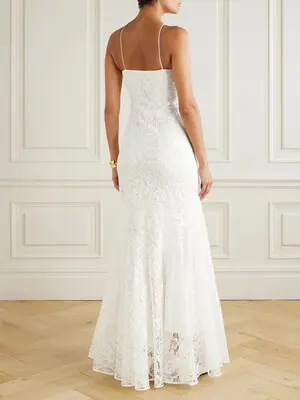 RODARTE Appliquéd Organic Cotton-blend Lace Gown