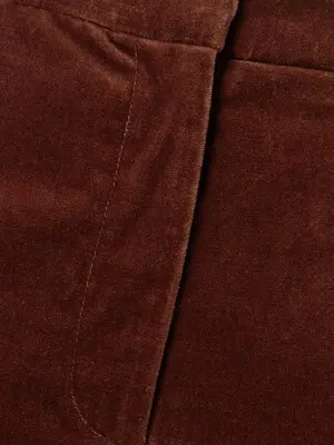 NILI LOTAN Corette Cotton-blend Velvet Straight-leg Pants