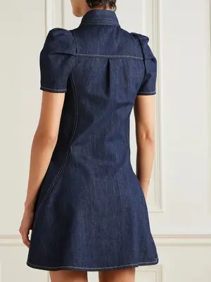 Alexander McQueen Paneled Denim Mini Dress