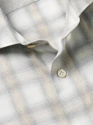 Eleventy Checked Cotton And Lyocell-blend Flannel Shirt