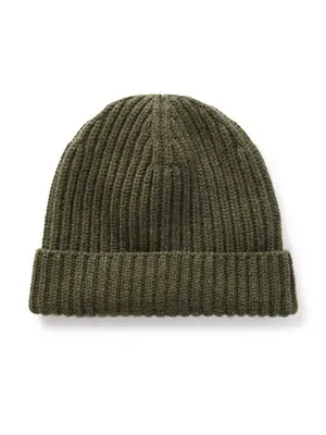 Loro Piana Ribbed Cashmere Beanie - Green