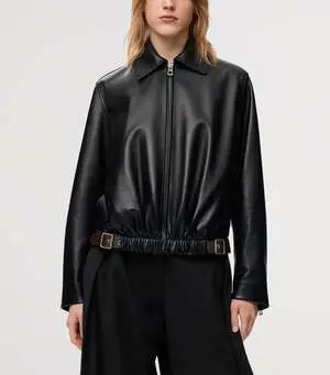 Loewe Leather Shirt Jacket - Black