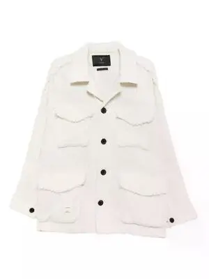 FIVE CM Logo-patch Shirt Jacket - Neutrals