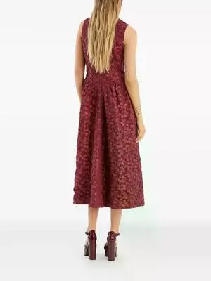 ROTATE BY BIRGER CHRISTENSEN Flower-embellishment Midi Dress