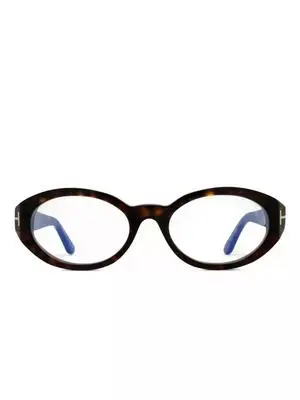 TOM FORD Oval-frame Glasses - Brown