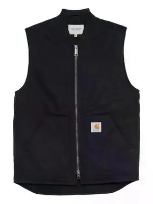 Carhartt Work In Progress Zip-front Gilet With Pouch Pockets - Black