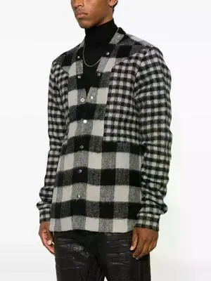 Rick Owens Checked Wool Patchwork Jacket