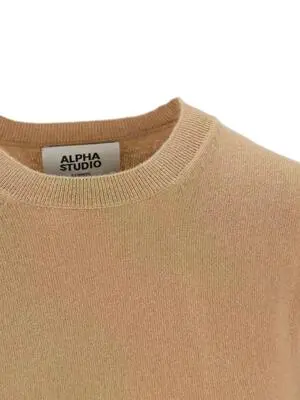 Alpha Studio Short-sleeve Cashmere Sweater