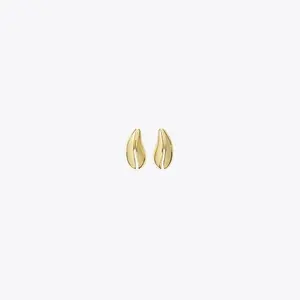 Tory Burch Mini Pierced Stud Earrings - Light Brass