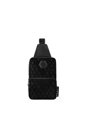 Philipp Plein Rhinestone-monogram Messenger Bag - Black
