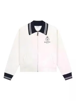 SPORTY & RICH Zip-Up Collar Bomber Jacket