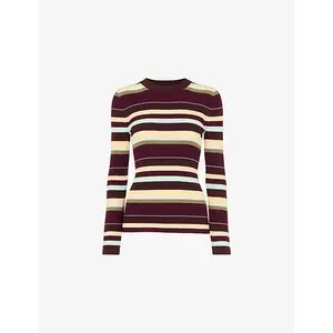 Whistles Crew-neck Multi-stripe Knitted Jumper