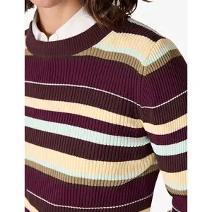 Whistles Crew-neck Multi-stripe Knitted Jumper