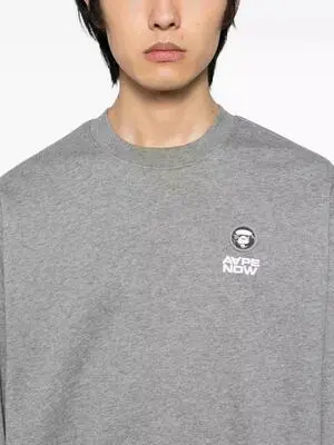 AAPE BY *A BATHING APE Logo-appliqué Sweatshirt - Grey