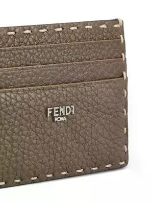 Fendi Selleria Hammered Leather Cardholder