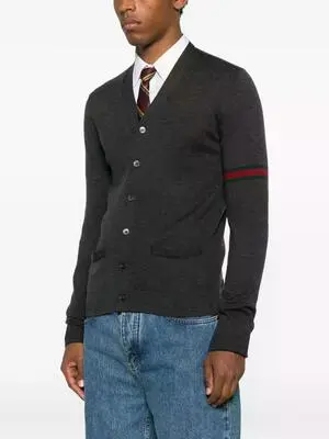 Gucci Striped-sleeve V-neck Cardigan