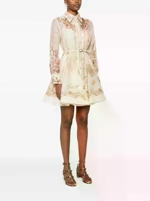 Zimmermann Floral-print Belted Mini Shirtdress