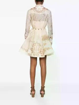 Zimmermann Floral-print Belted Mini Shirtdress
