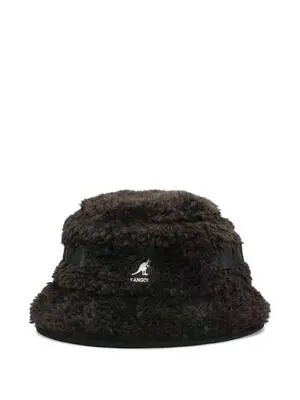 KANGOL Embroidered-logo Fleece Bucket Hat - Black