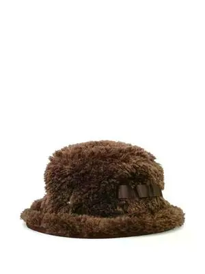 KANGOL Fluffy-texture Bucket Hat With Bow Detail
