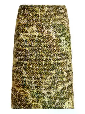 Etro Jacquard Basketweave Straight Skirt - Neutrals