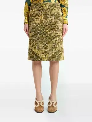 Etro Jacquard Basketweave Straight Skirt