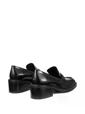 JIMMY CHOO Tylor Leather Block-heel Loafers - Black