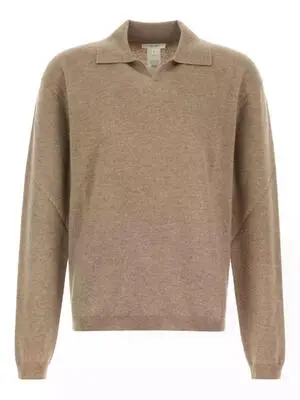 THE ROW Taupe Cashmere Knit Polo - Neutrals