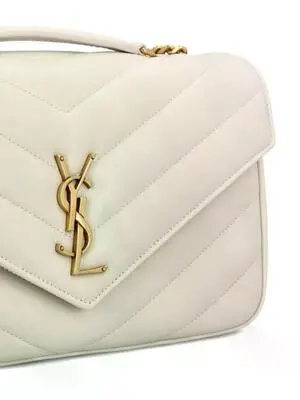 Saint Laurent Loulou Chevron-quilted Shoulder Bag - Neutrals