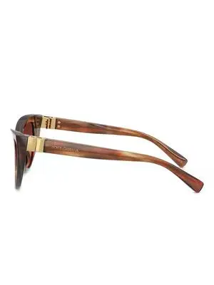 Dolce & Gabbana Striped Cat-eye Sunglasses - Brown