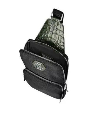 Philipp Plein Monogram-pattern Crocodile-effect Crossbody Bag