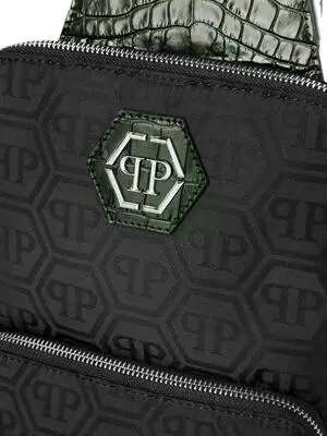 Philipp Plein Monogram-pattern Crocodile-effect Crossbody Bag