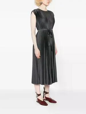 JOSEPH Tied-waist Pleated Midi Dress