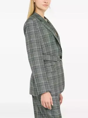 Liu Jo Plaid Blazer With Chain Belt