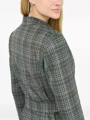Liu Jo Plaid Blazer With Chain Belt