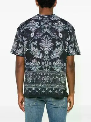 Etro Paisley-print Cotton T-shirt - Blue