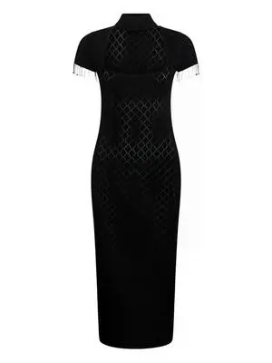 Liu Jo Diamond-pattern Fringed Dress