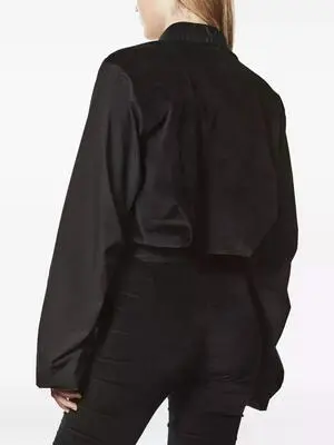 THOM KROM Velvet Cropped Zip-front Jacket
