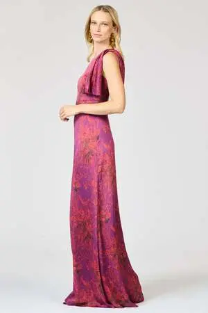 Sachin & Babi Chelsea Printed Gown - Raspberry Bouquet