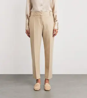 Eleventy Wool Pinstripe Straight Trousers