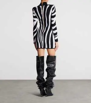 Balmain Knitted Zebra Mini Dress